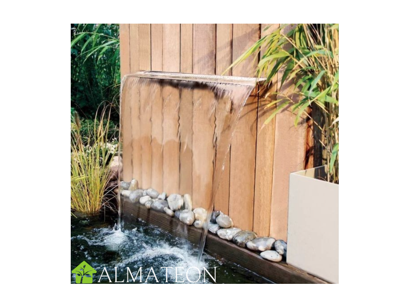 Cascade murale Ubbink en INOX avec éclairage LED blanc modèle Niagara ...