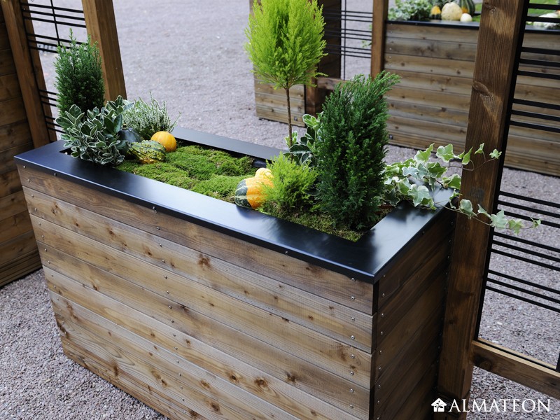 Bac à fleurs design en bois Collector, 133 L - ALMATEON